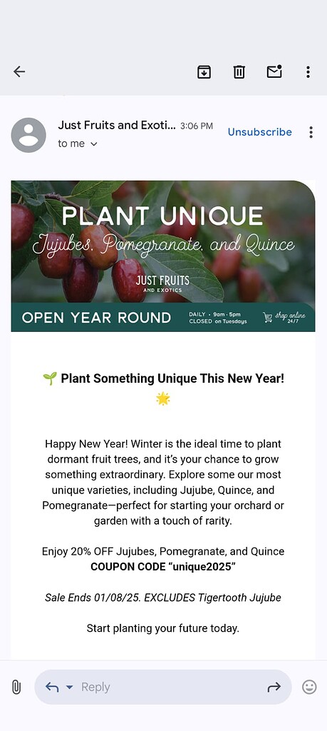 JF&E coupon thru 1/8/25 - General Fruit Growing - Growing Fruit